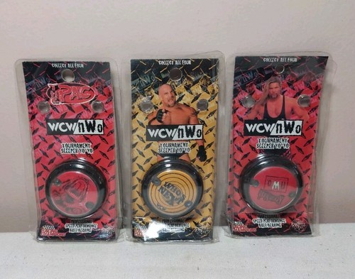 1999 WCW NWO Wrestling Sleeper Yo-Yo Lot Of 3 GOLDBERG, NASH, WOLFPACK ...