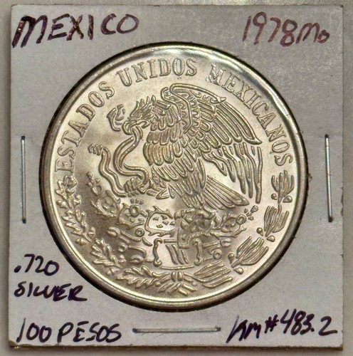 1978 Mo Mexico 100 Pesos Silver Coin - KM#483.2 | eBay