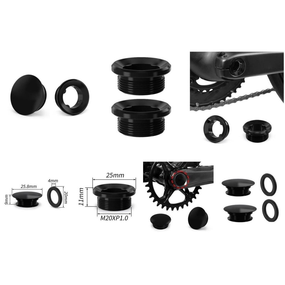 2Pcs Aluminum Bike Crank Cover Screws M20 P1 0 with Bottom Bracket Dust ...