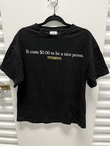VETEMENTS Nice Guy T-Shirt Size M Black Limited Edition | eBay