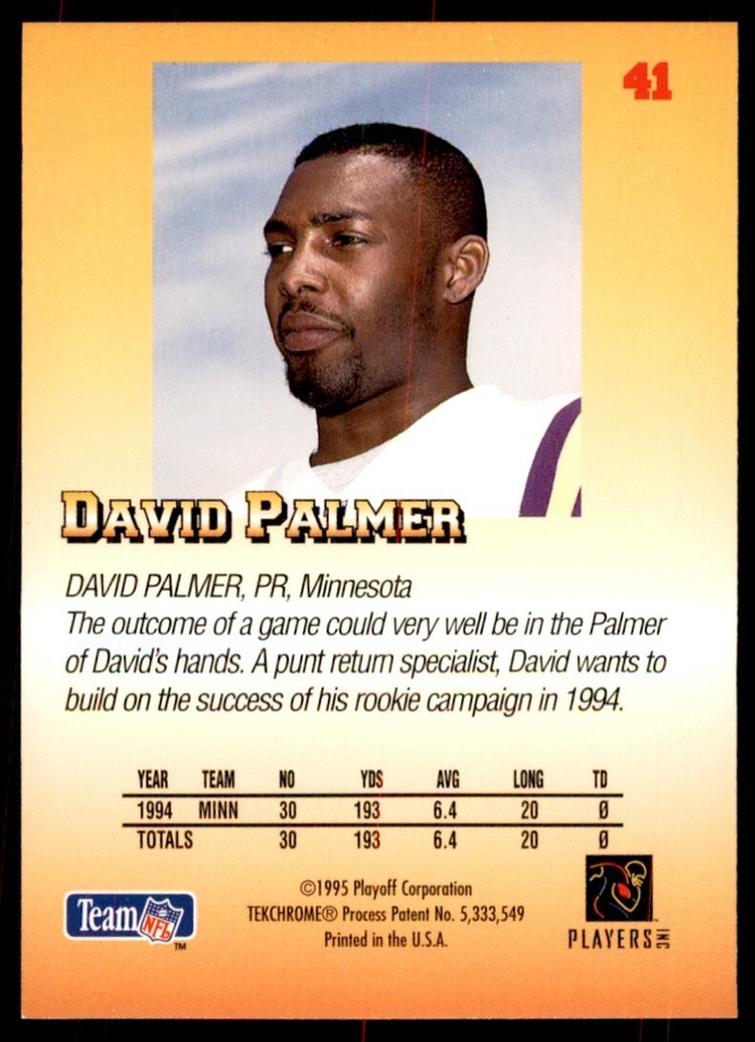 1995 Playoff David Palmer Football Cards #41 | eBay