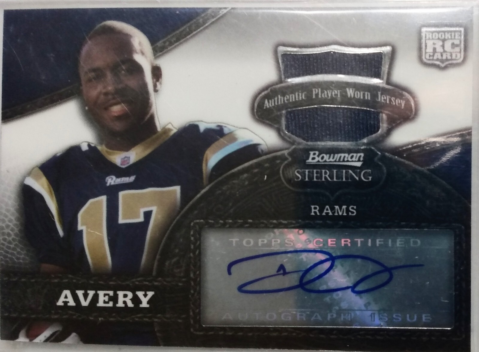 2008 TOPPS BOWMAN STERLING DONNIE AVERY AUTOGRAPH JERSEY ROOKIE COMBO ...