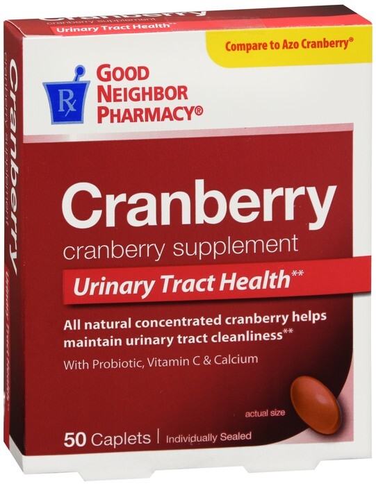 GNP CRANBERRY SUPPLEMENT WITH PROBIOTIC, VITAMIN C & CALCIUM CAPLETS ...