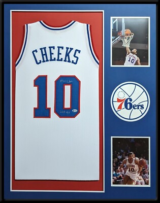 FRAMED PHILADELPHIA 76ERS "MO" MAURICE CHEEKS AUTOGRAPHED SIGNED JERSEY ...