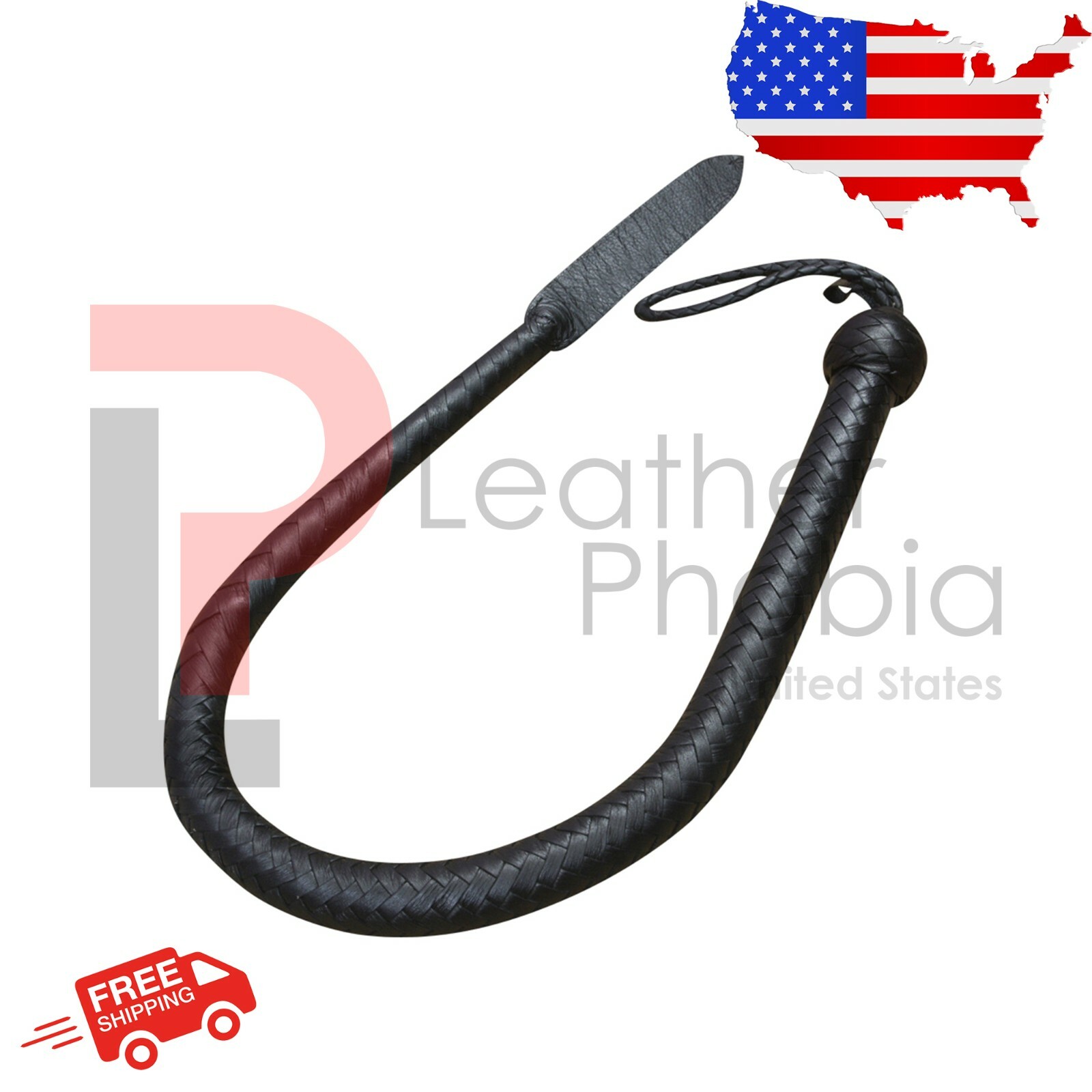 Genuine Cow Hide Leather Bull Whip 3 feet long 16 plaits Heavy Bullwhip ...