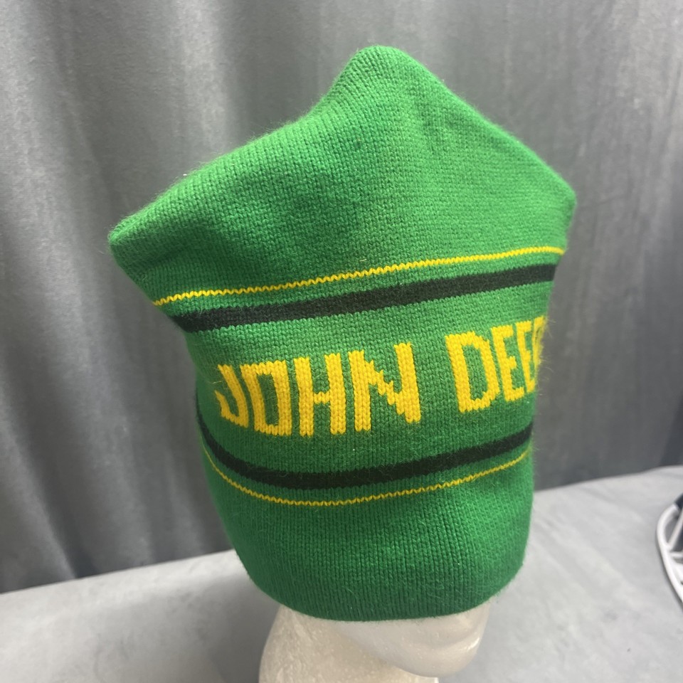 Vintage John Deere Winger Stocking Cap Ski Knit Beanie Hat Adult USA ...