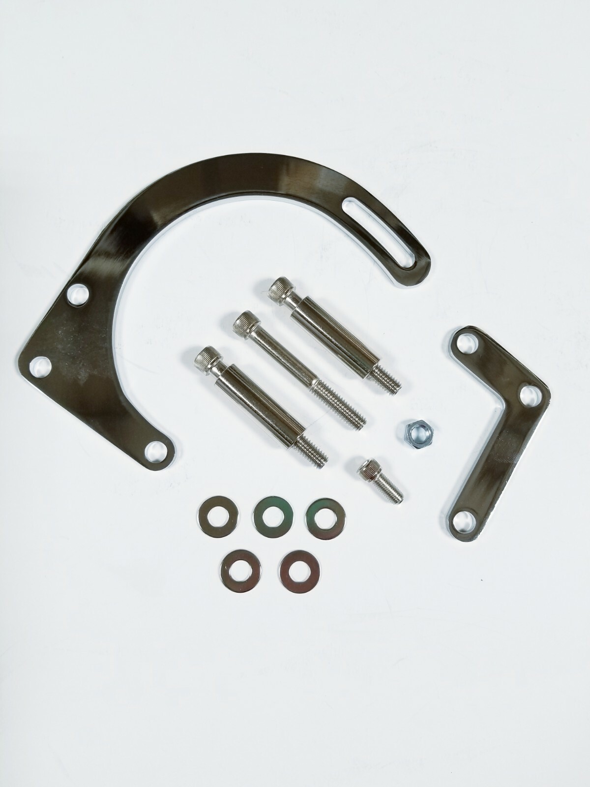 Small Block Chevy Short Water Pump Chrome Low Mount Alternator Bracket ...