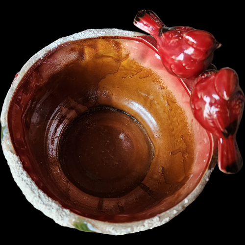 Vintage Robin Red Bird Ceramic Planter | eBay