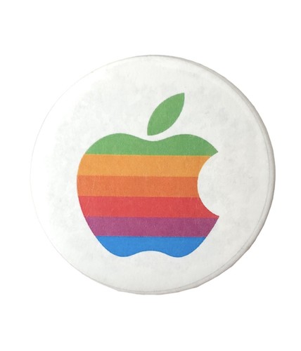 Round APPLE Macintosh Computer Rainbow Logo Pin 2” Button Pin ~ FREE ...