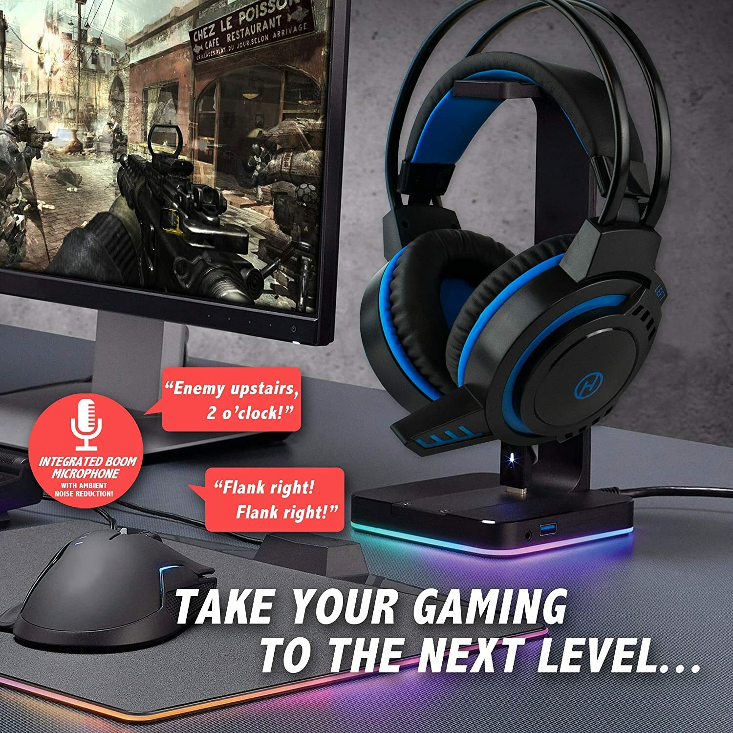 Dynamode Over-Ear USB Gaming Headset Headphones With Microphone For PC ...