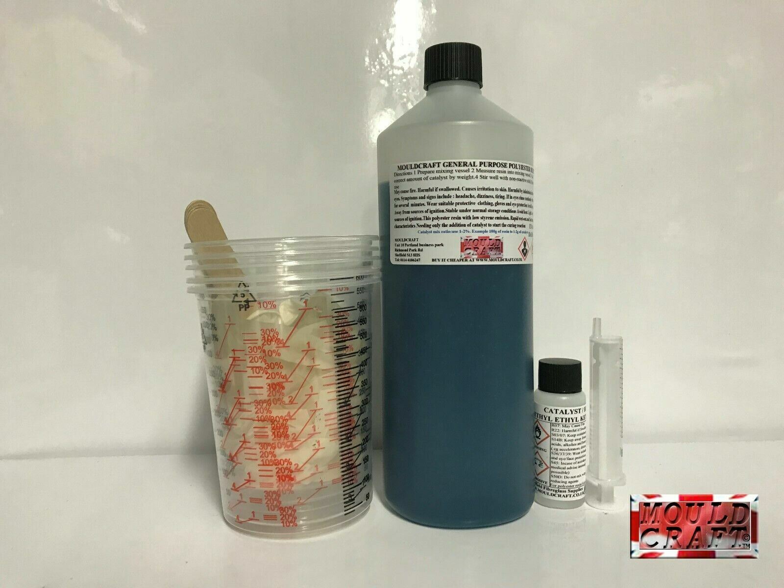 MOULDCRAFT GENERAL PURPOSE POLYESTER RESIN KITS 250g 500g 1kg 5kg 10KG ...