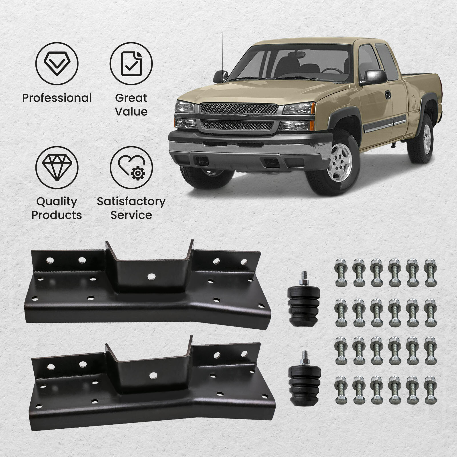 Rear Frame C Notch Kit For Chevy Silverado 1500 Trucks 2001-2007 ...