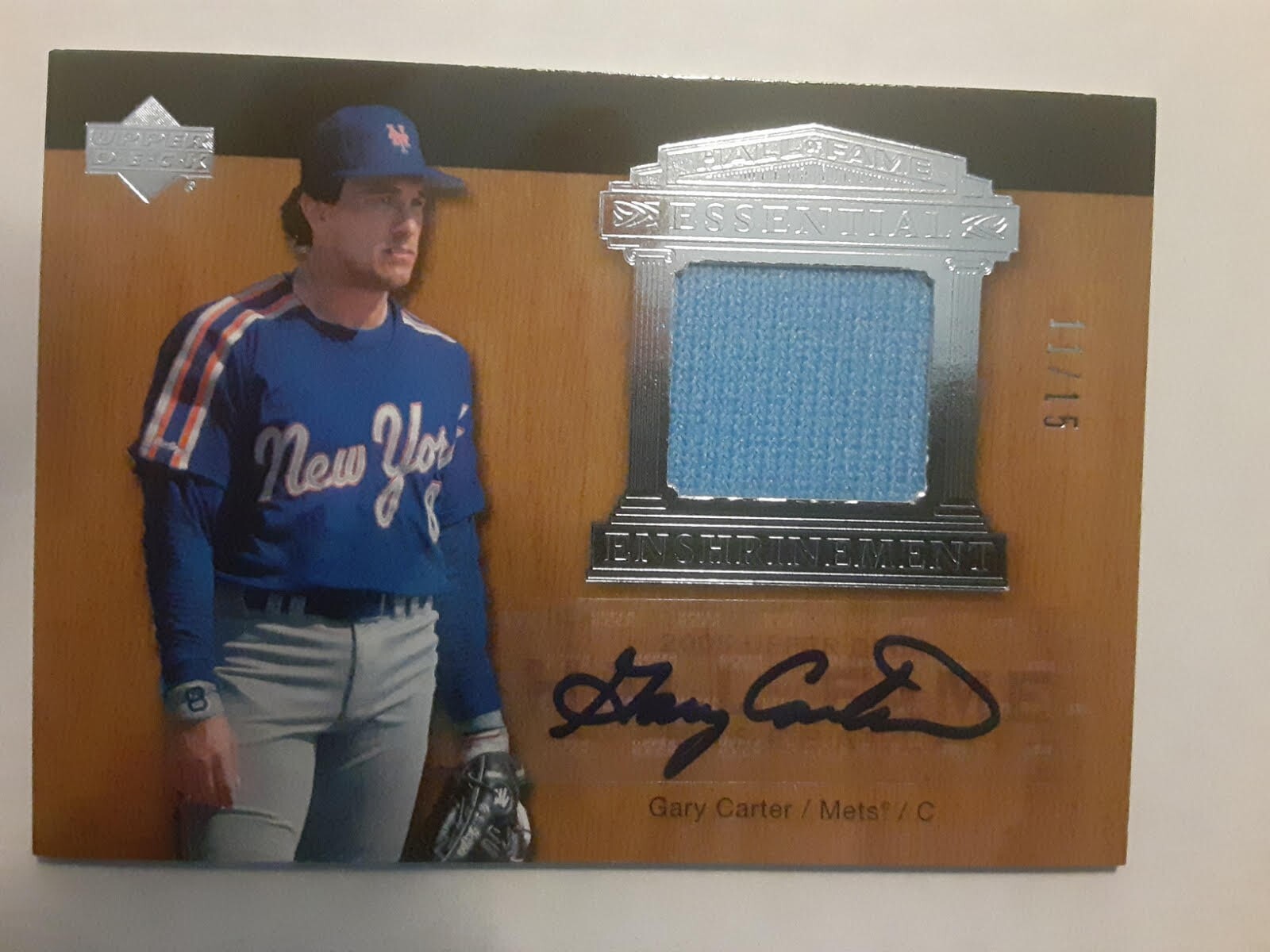 Gary Carter Autographed 2005 UD Hall Of Fame Essential Jersey Card New ...
