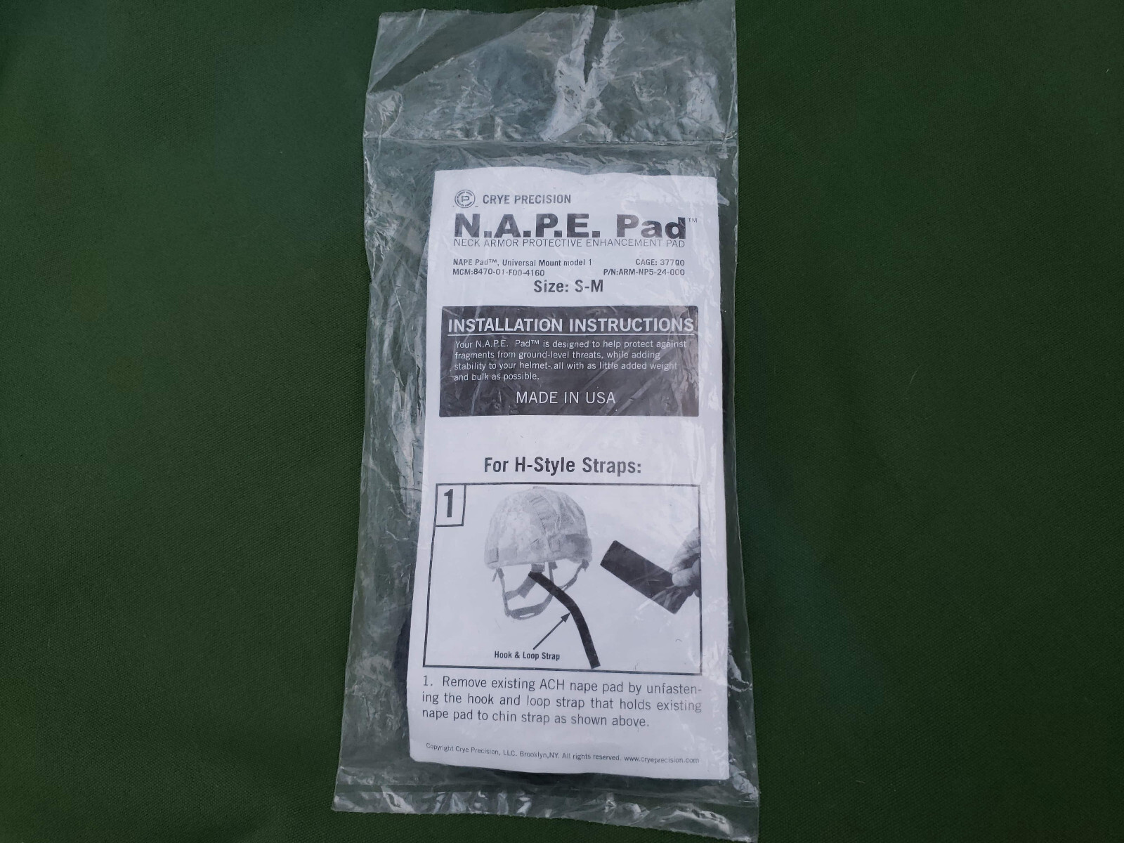NEW CRYE PRECISIN NAPE PAD UNI MOUNT MODEL 1 S-M H-STYLE STRAPS ACH ...