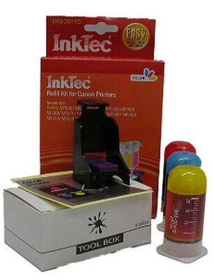 Suitable For Canon CL-511 Colour Cartridge, InkTec Refill Kit up to 7 ...
