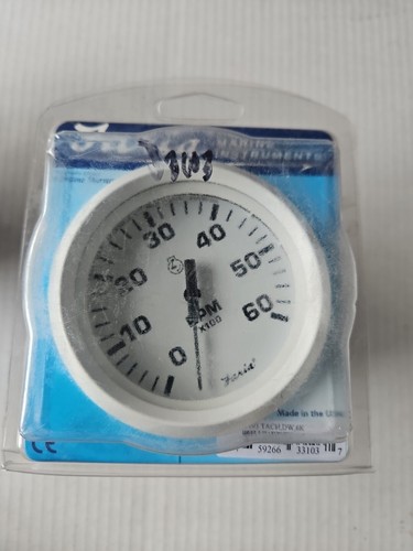 Faria Dress White 4" Tachometer - 6000 RPM (Gas) (Inboard I/O) - 33103 ...