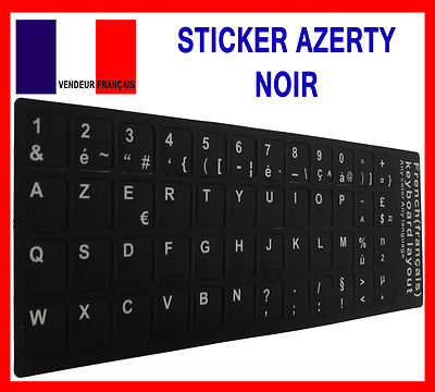 Sticker Autocollant AZERTY NOIR pour Touches de Clavier d'Ordinateur ...