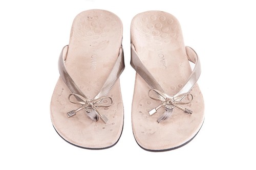 Vionic Womens Orthaheel Rest Bella II Toepost Sandals Pewter 44BELLAII ...