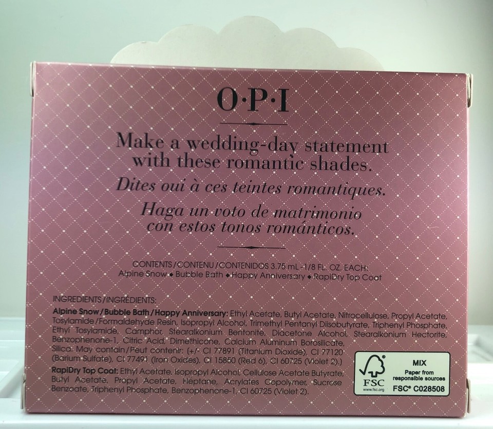 OPI Nail Lacquer Mini Set I NOW PRONOUNCE YOU .. Minis 4 Bottles | eBay