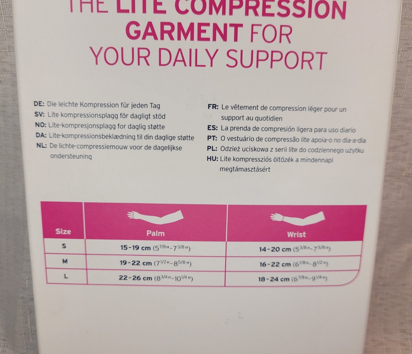 JOBST Bella Lite Soft Compression Wrist Sleeve Band Gauntlet 20-30mmHg ...