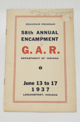 GAR 1937 LOGANSPORT INDIANA REUNION PROGRAM | eBay