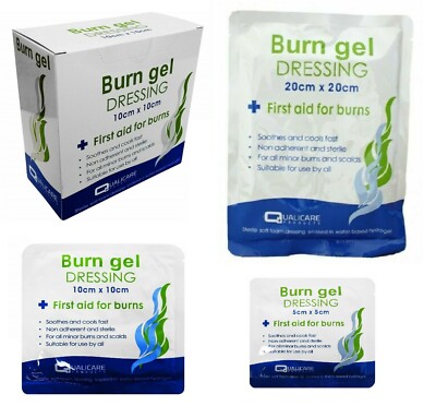 5cm, 10cm- Burn Gel - Sterile, Soothing Relief, Cooling Gel dressing ...