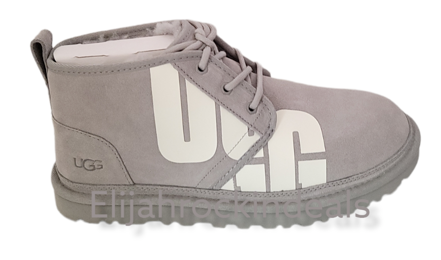 NEW MENS UGG NEUMEL CHOPD COBBLE GREY LOGO CHUKKA BOOTS US SIZE 10, 11. 12 | eBay