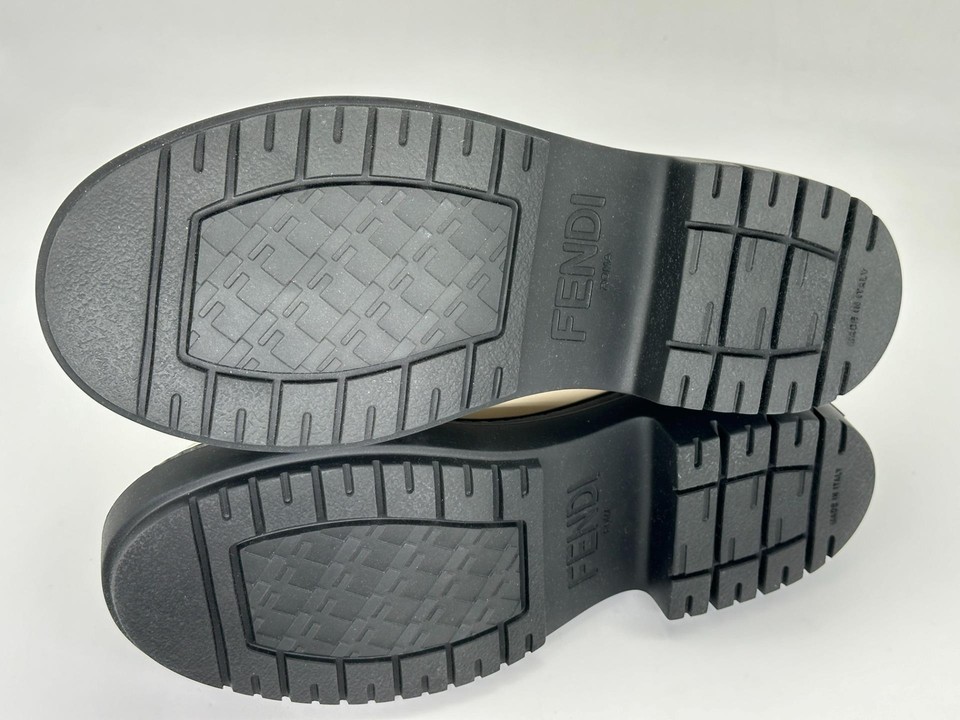 FENDI Fendigraphy Graphy Signature Logo Leather Platform Loafers Shoes ...