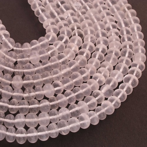 1 Strand Crystal Quartz Smooth Roundelles, Plain Semiprecious-8mm 9inch ...
