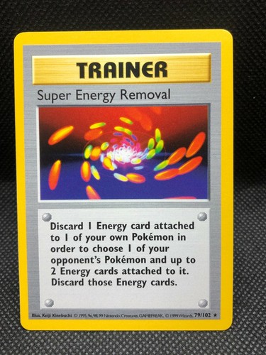 Super Energy Removal Shadowless Rare Trainer Base Set Pokemon Card 79/ ...
