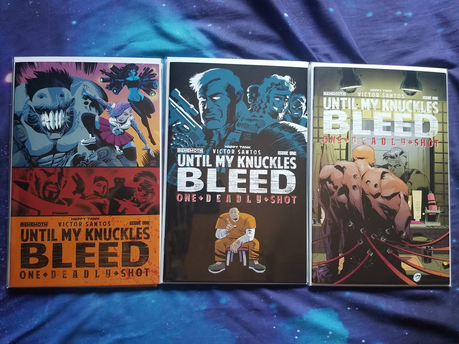 UNTIL MY KNUCKLES BLEED ONE DEADLY SHOT #1 COVER A B C SET BEHEMOTH ...