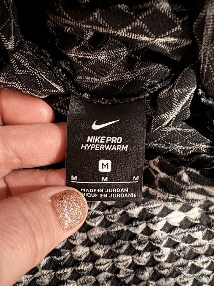 Nike Pro Hyper warm Running Shirt Mock Funnel Neck Women’s Medium Black ...