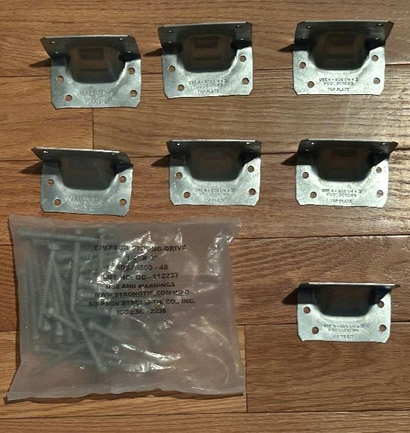 Simpson Strong-Tie HGA10 Hurricane Tie Set of 7 with SDS 3"Screws New ...