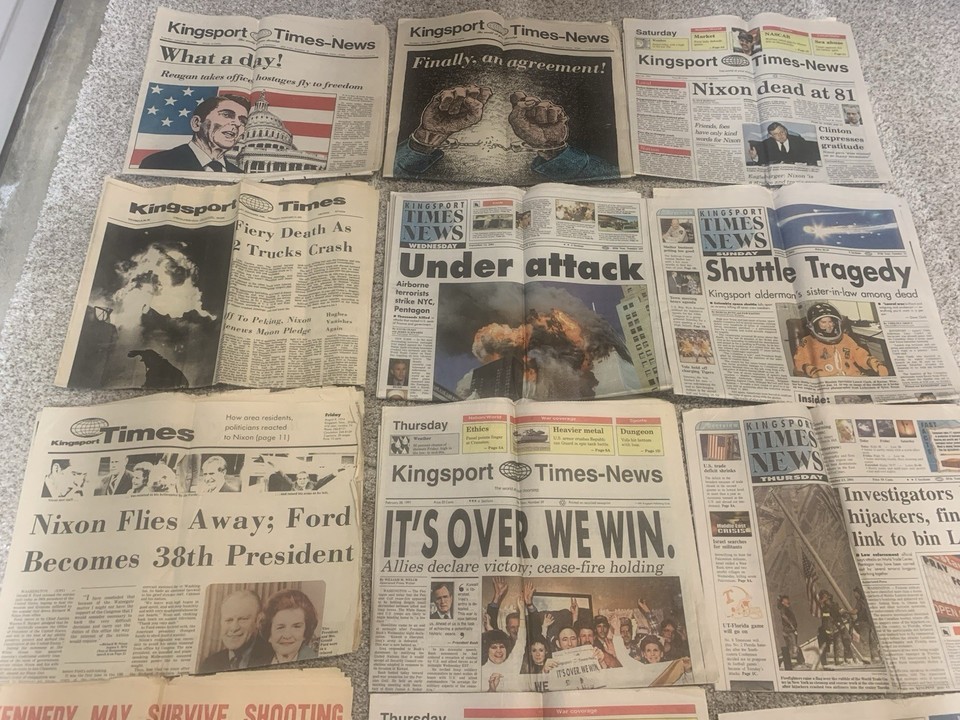 Lot Of Vintage Newspapers Reporting History Events As Far Back As 1960 ...