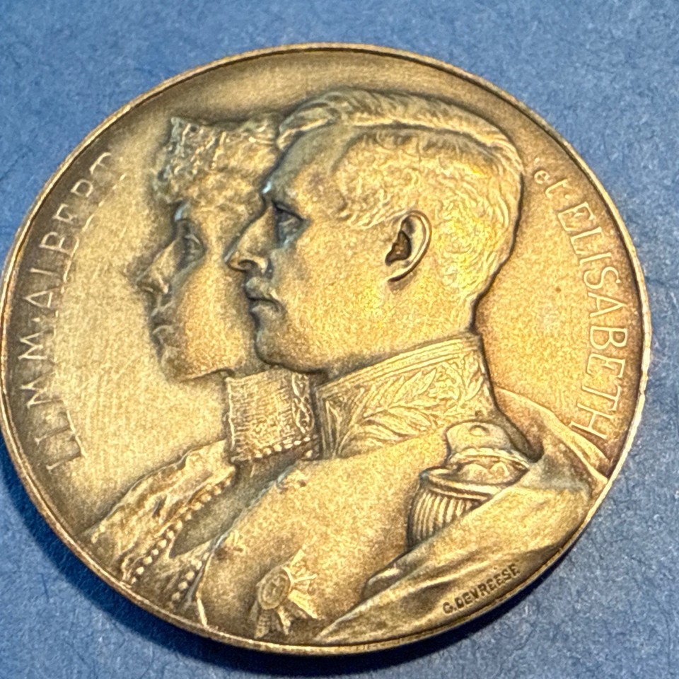 Belgium 1914 American Aid WW1 Gratitude Medal By Devreese With Original ...