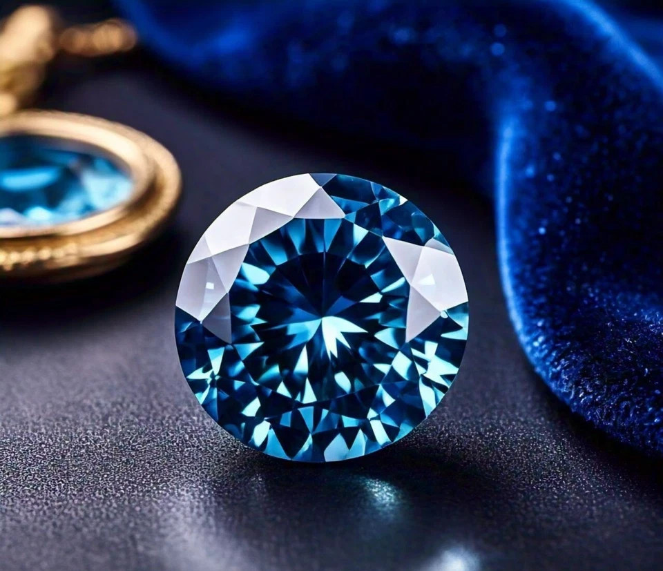 Natural Blue Color Lab Grown 5.00 Ct Round Cut Loose CVD Diamond VVS1 ...