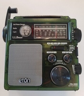 ETON LL BEAN, FR-300 Hand-Crank Multi-Purpose AM/FM/TV-VHF Emergency ...