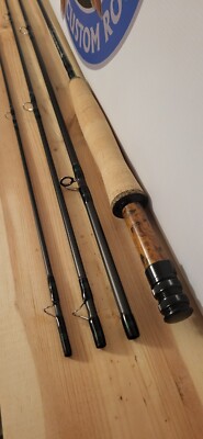 Custom Fly Rod Carbon 5wt 8'6" 4 pieces Black w/ Green Accents | eBay