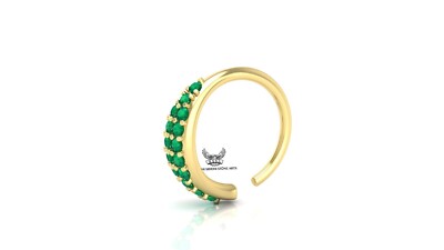 14k Yellow gold 8 mm inner diameter wire nose ring, gold nose ring ...