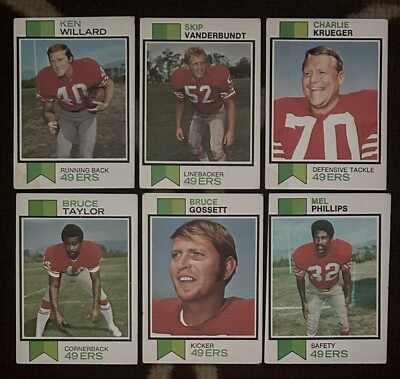 1973 Topps SAN FRANCISCO 49ERS NFL Football card Lot of 6 FREE SHIPPING ...