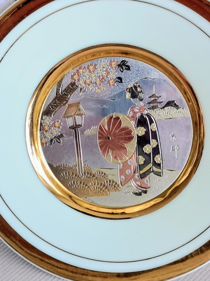 The Art of Chokin 24K Gold Edged Plate Colored-Chokin Japan Set | eBay UK