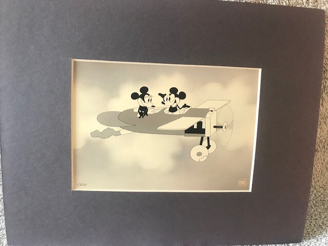 MICKEY & MINNIE MOUSE~AIRPLANE PILOT~8 X 10 Mat Print~ROMANCE IN THE ...