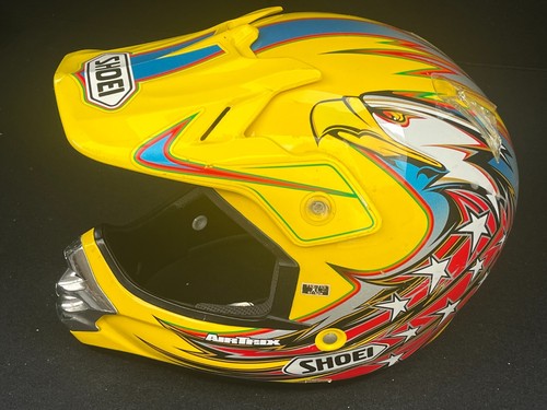 SHOEI AirTrix Helmet Yellow Color with Eagle Graphic Adult Size XL 7 5/ ...
