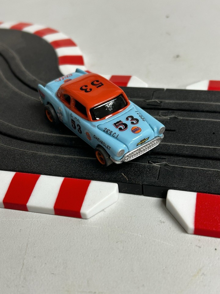 CUSTOM PAINTED GULF RESIN CAST BODY 53 CHEVY HOT ROD ON AFX MEGA G+ ...