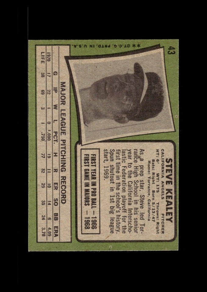 1971 Topps Set-Break # 43 Steve Kealey NR-MINT *GMCARDS* | eBay