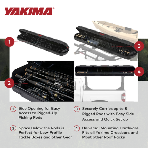 Yakima TopWater Rooftop Fishing Rod Box 8004088 for sale online | eBay