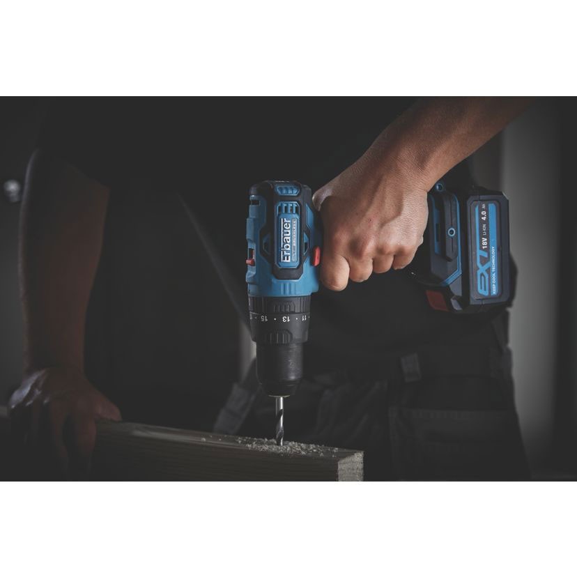 Erbauer Combi Drill Cordless ECD18-Li-218V Screwdriver Brushless LED ...