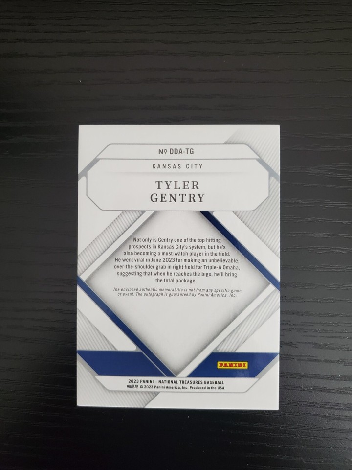 Tyler Gentry - 2023 National Treasures Diamond Duals Autograph Patch ...