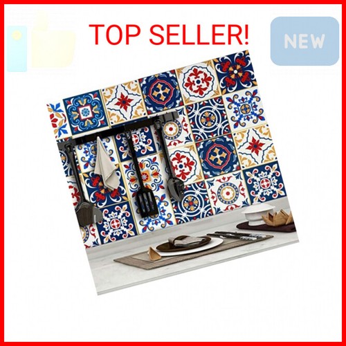 Peel and Stick Wallpaper Boho Colorful Tile Contact Paper Removable ...