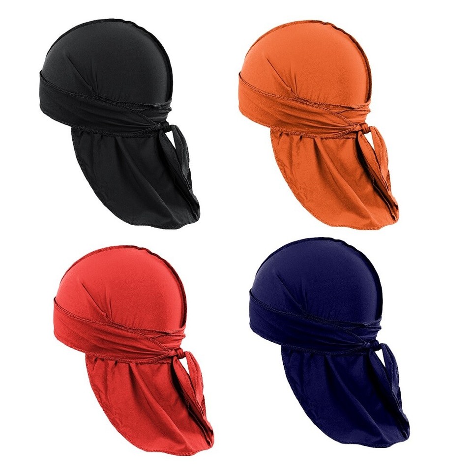Pack of 3 Durags Headwrap for Men Waves Headscarf Bandana Doo Rag Tail ...